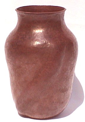 Hammered Round Twisted Copper Vase