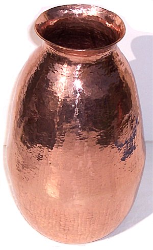 Arts & Crafts Tall Polished Hammered Copper Vase