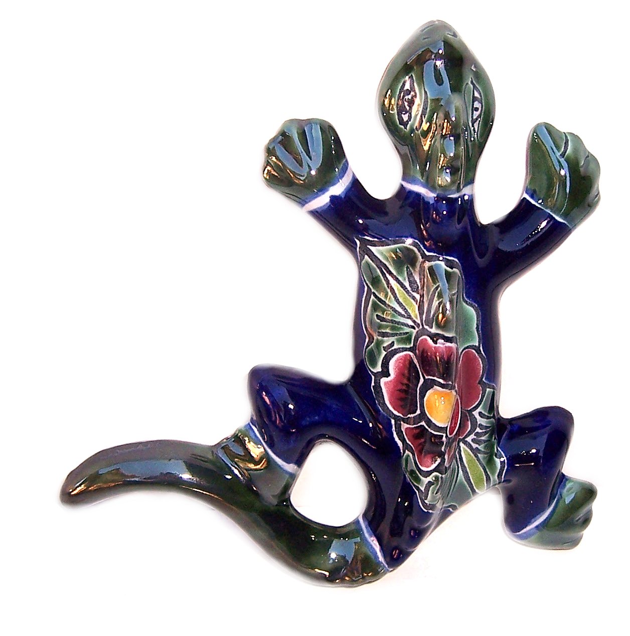 Tiny Red Margarita Garden Ceramic Lizard