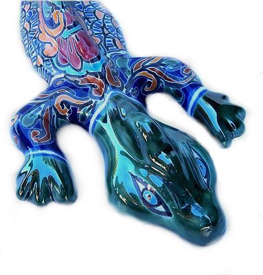 Medium Multicolor Garden Ceramic Lizard