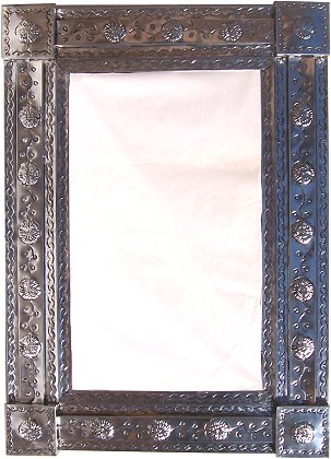 Mission Silver Embossed Tin Mirror